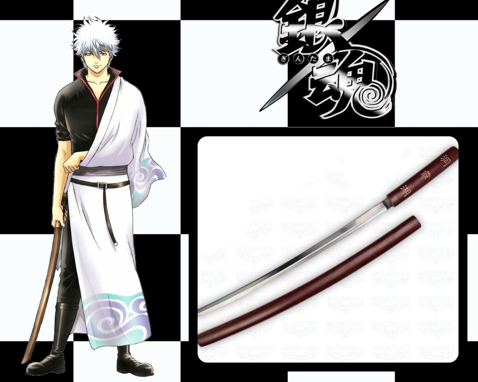 Gintama Sakata Gintoki Bokuto Shirasaya Sword Replica - Gintama Cosplay ...